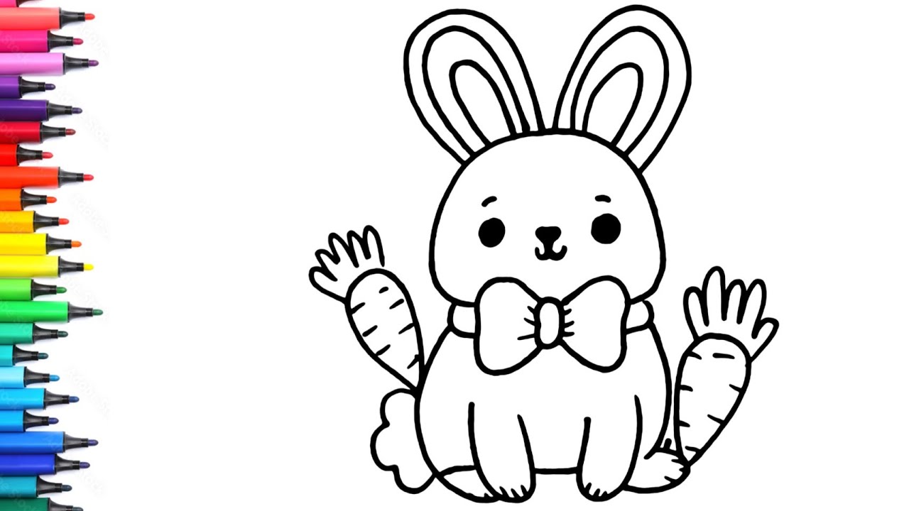 Easy Easter Bunny Drawing, Painting & Colouring for Kids and Toddlers ...