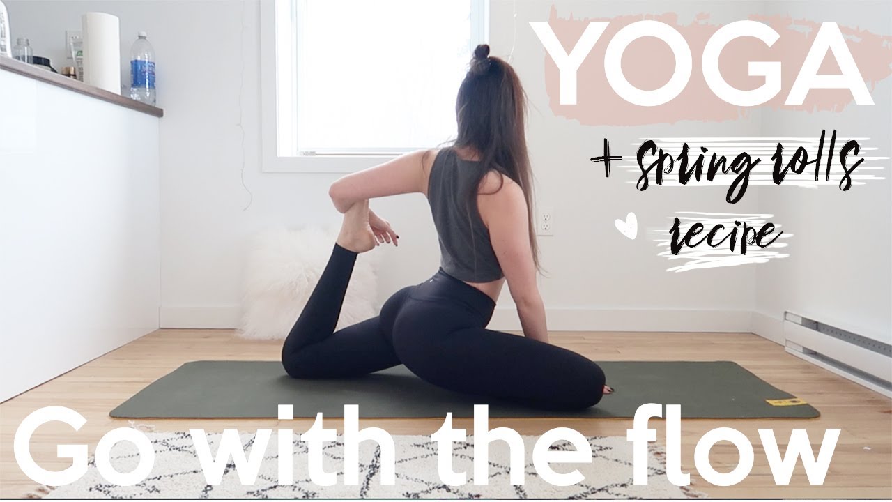 Go with the flow YOGA // + SPRING ROLLS recipe - YouTube