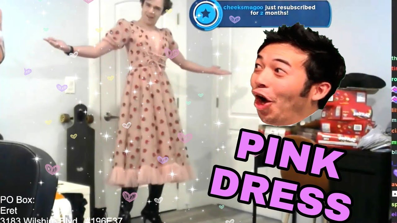 Eret wearing a Pink Strawberry Dress - YouTube