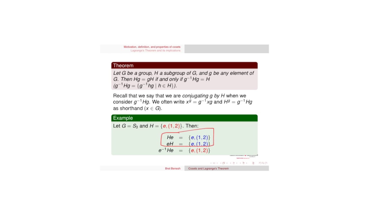 Abstract Algebra Cosets Left Right Conjugation - YouTube