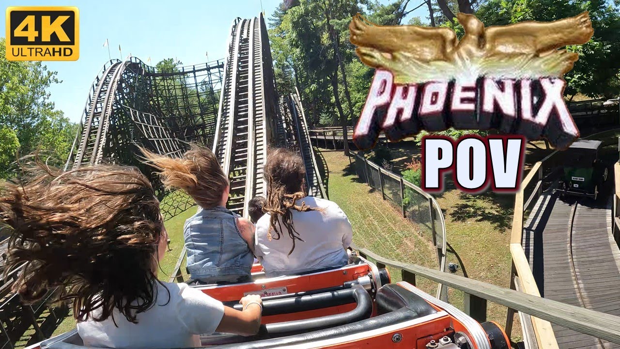 Phoenix POV (Back Row, 4K 60FPS, 2022), Knoebels PTC Wooden Roller ...
