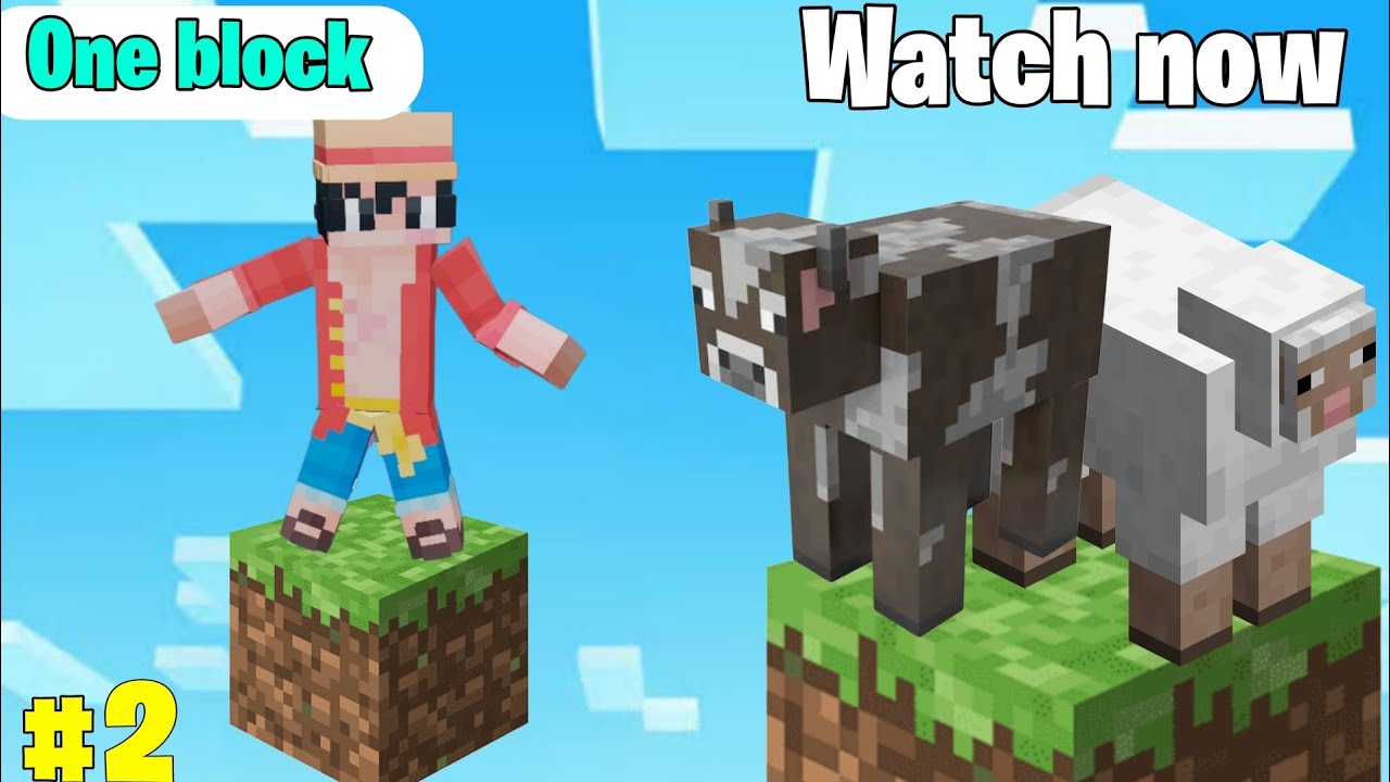 I made a farm for my animals in Minecraft one block #2 - YouTube