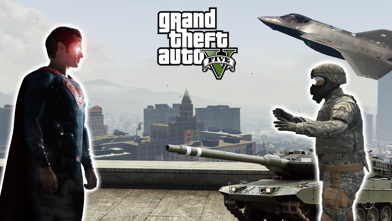 စစ်တပ်ကိုဝင်ရောက်ဖျက်ဆီးခဲ့တဲ့ Superman gtaV mod Myanmar - YouTube