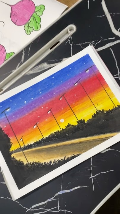 Streets light oil pastel painting - YouTube