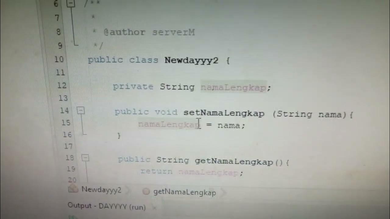 Tugas 7.2 Getter dan setter (enkapsulasi) - YouTube