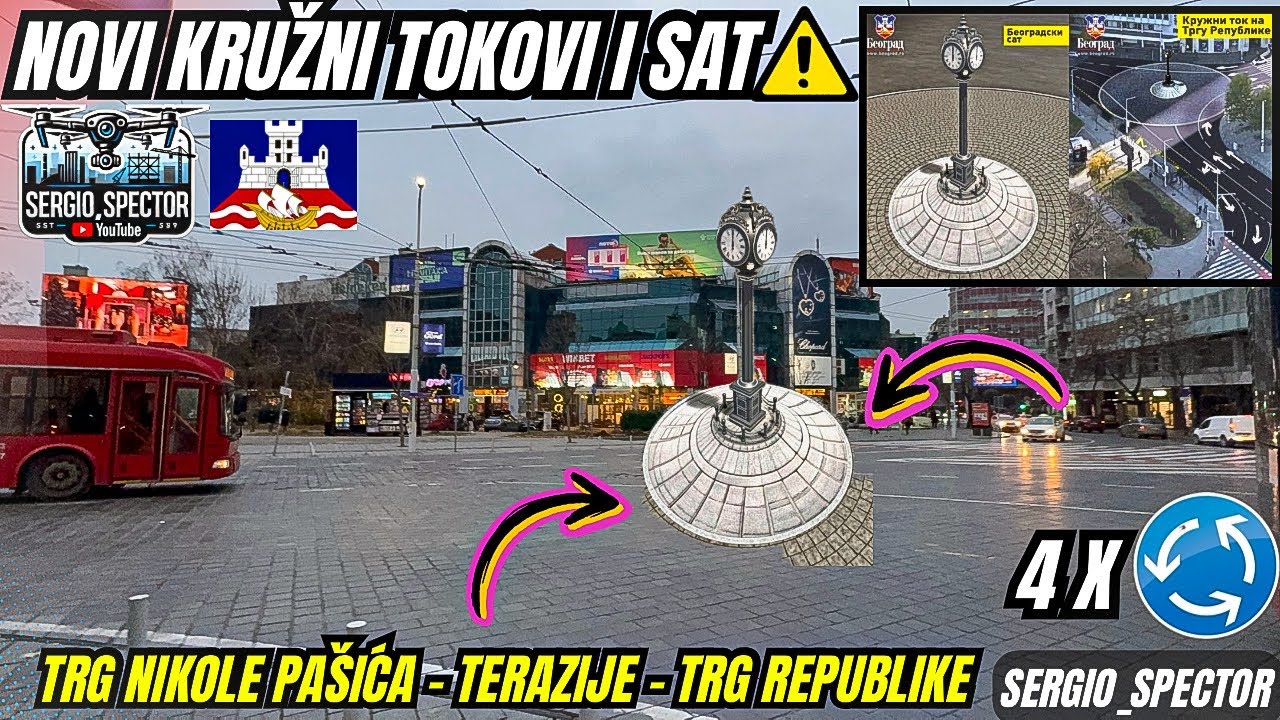 Trg Republike dobija NOVI KRUŽNI TOK I SAT, Trg Nikole Pašića Beograd i ...