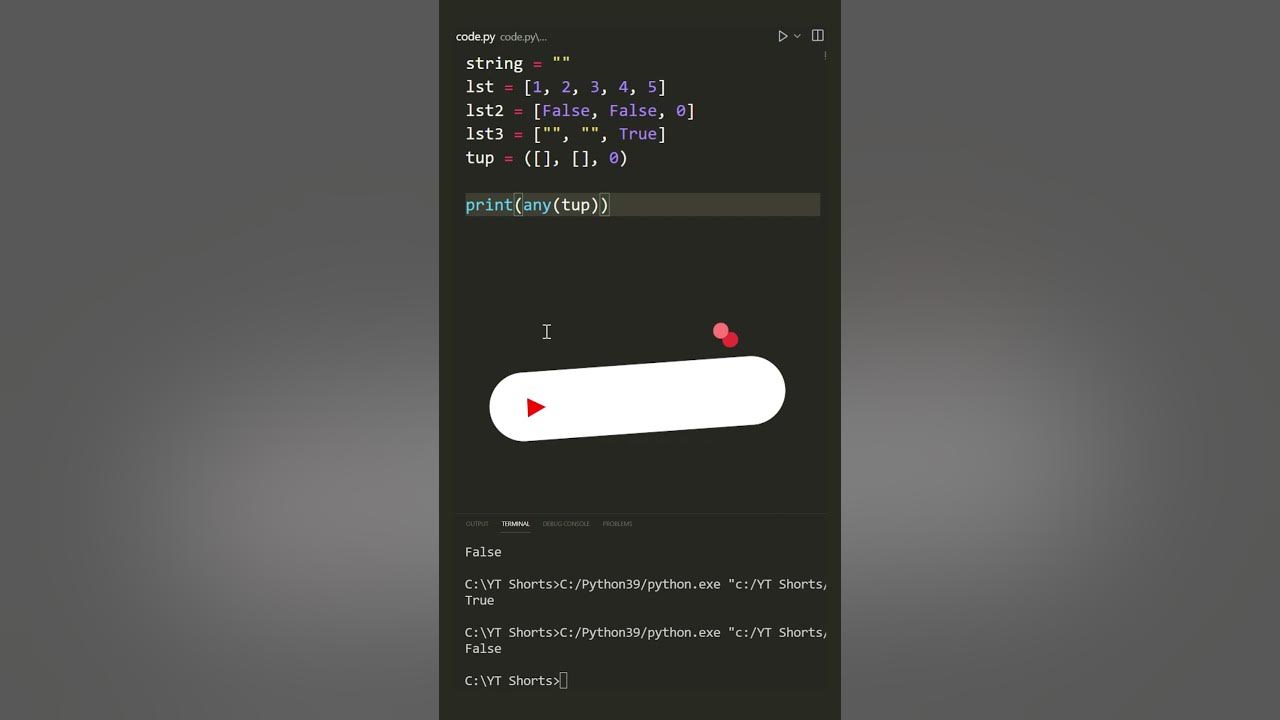any() in Python - Check If An Iterable Contains True - YouTube