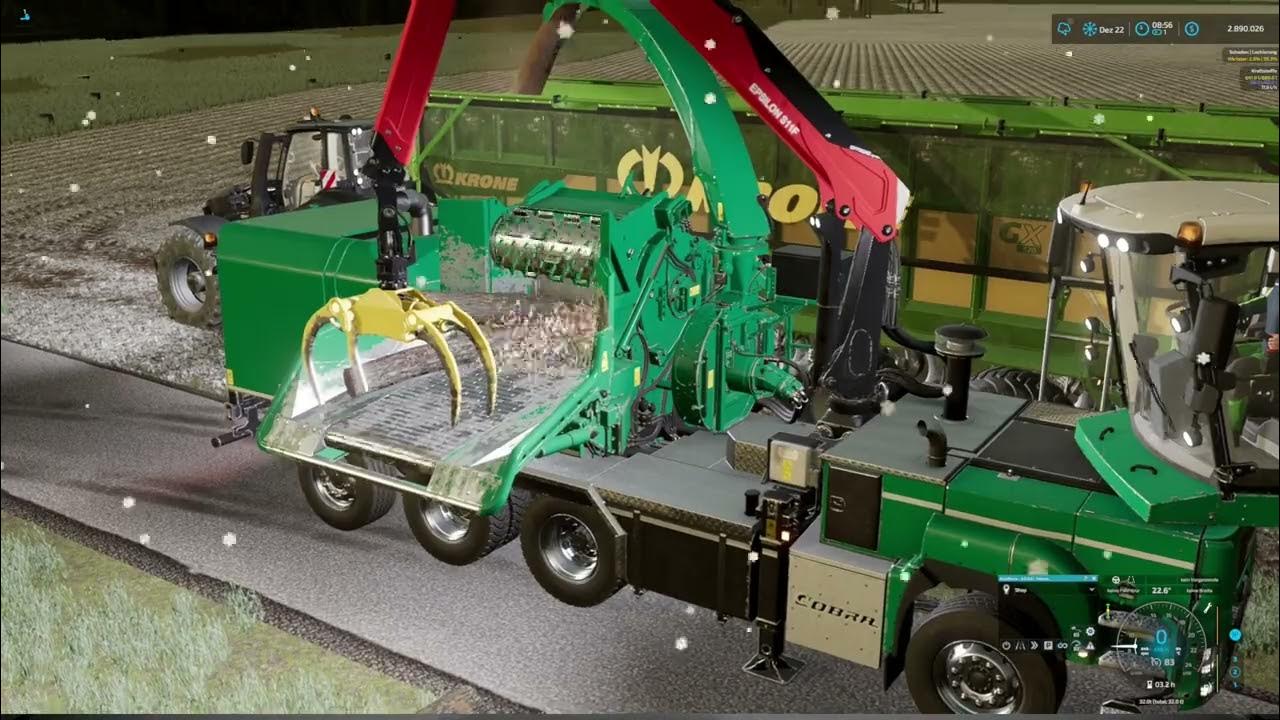 LS22 Arbeiten auf der Fantsyland Holz Hacken mit dem Jenz HEM 922 DQ Cobra - YouTube