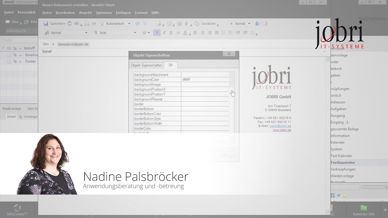 JOBRI zeigt: Einsatz von Textbausteinen in Tobit david® - YouTube