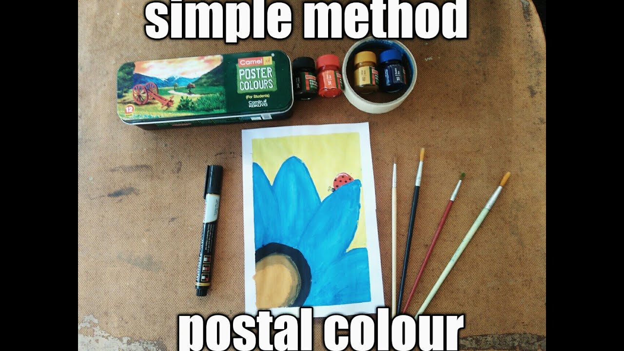 Simple method of postal colour painting - YouTube