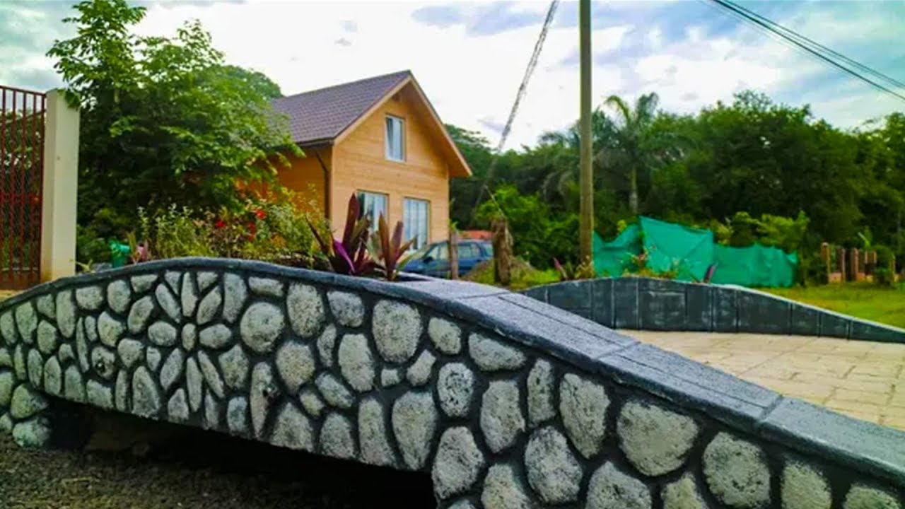 Made a bridge from cement for a car to a house DIY - YouTube