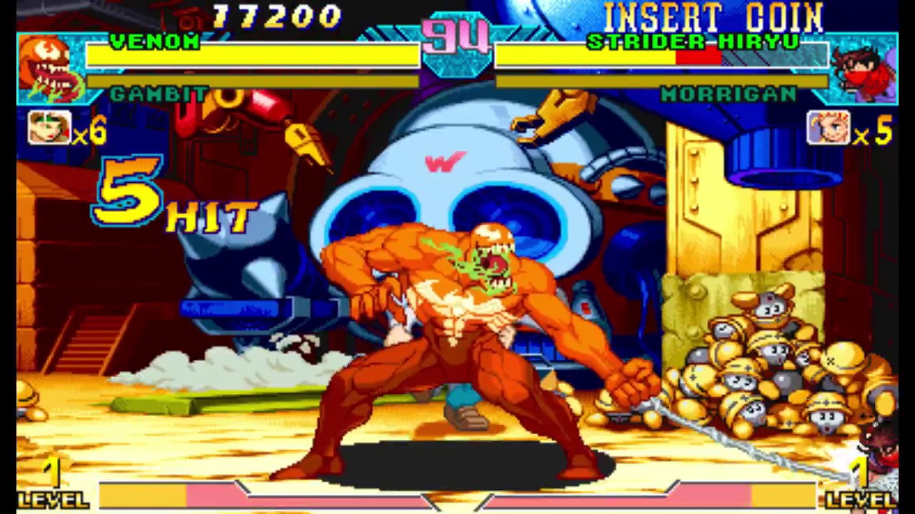 Marvel vs Capcom 1 ( Arcade ) - Red Venom / Gambit Playthrough ( May 29 ...