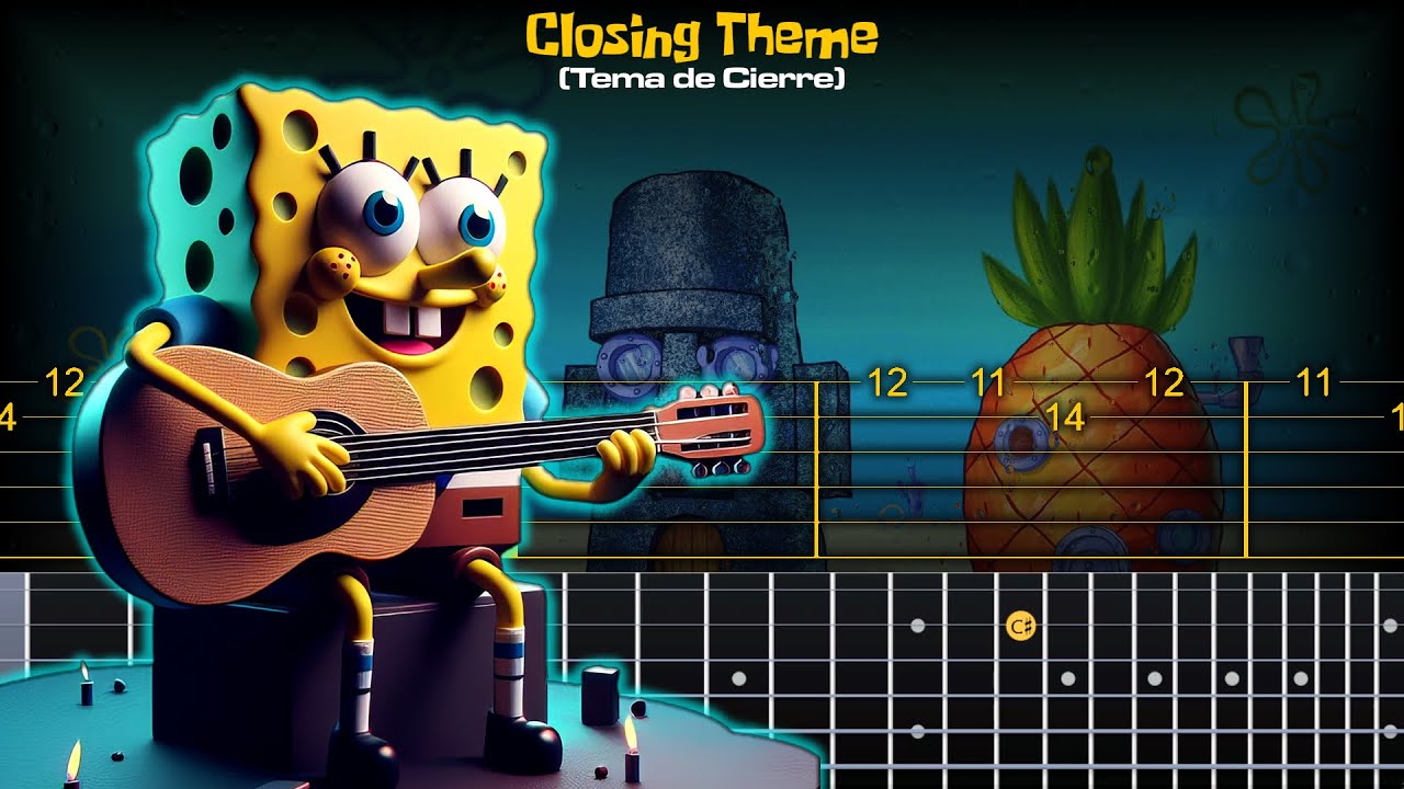 Closing Theme Spongebob Easy Guitar Tab - YouTube