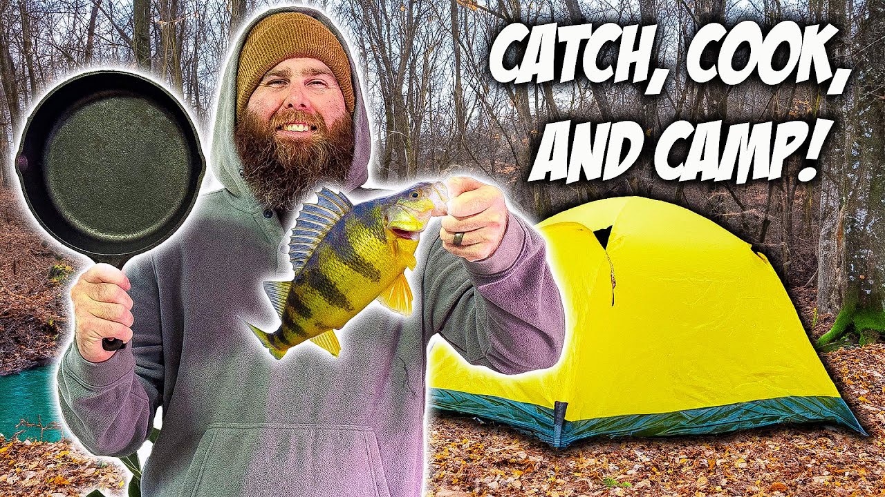 Catch n’ Cook and Camp in the FREEZING COLD! - YouTube