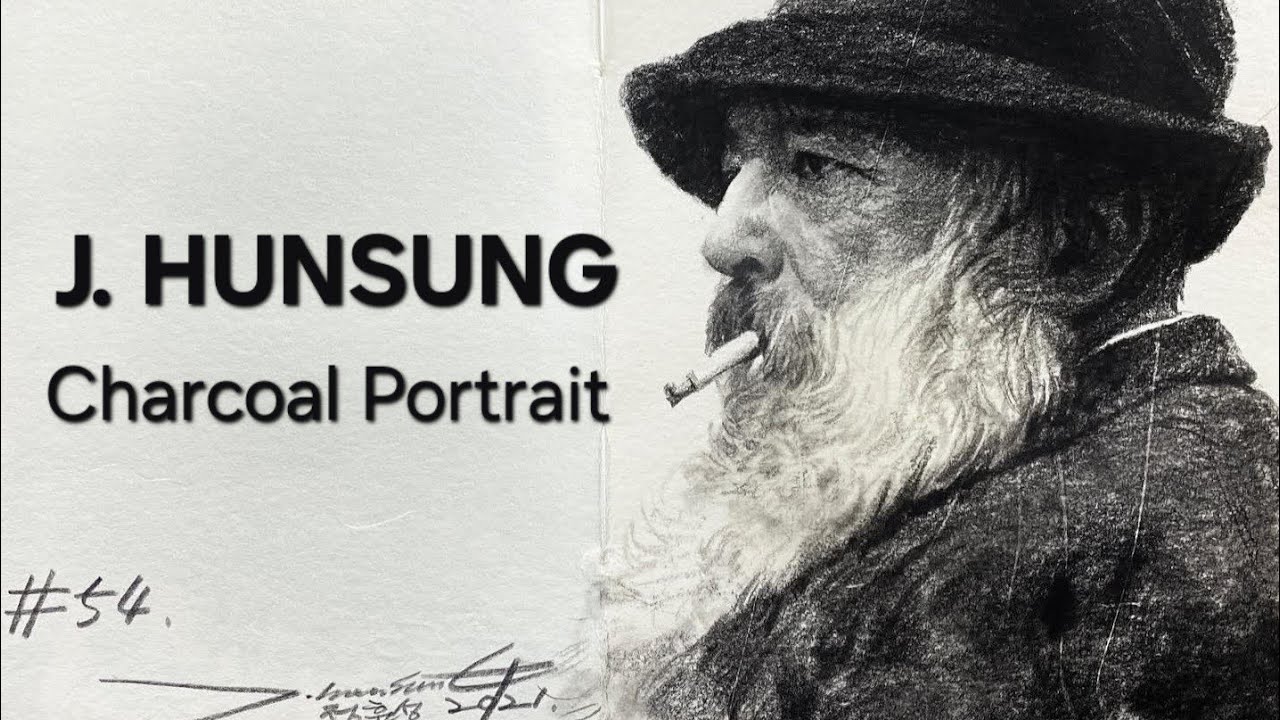 Charcoal & Pencil Portrait Drawings – J. Hunsung Slideshow🖤 정훈성 목탄·연필 ...