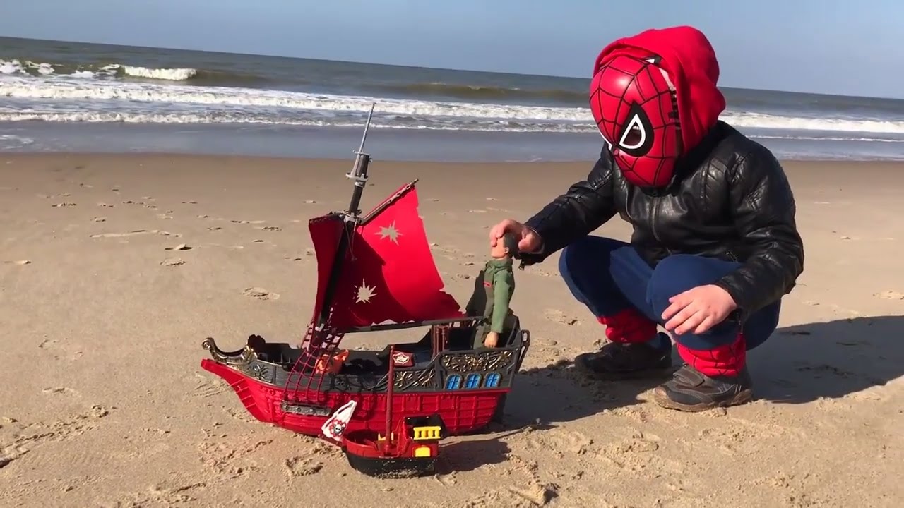 Superhero Spiderman Went to the Beach Having Fun in Knokke-Heist ...