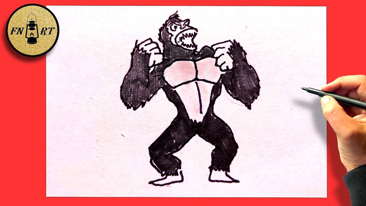 How to draw king kong full body easy - YouTube