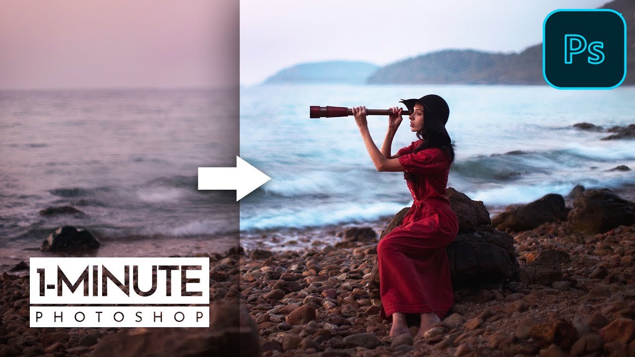 1-Minute Photoshop | Easily Change Landscape Color To ANY Color in ...