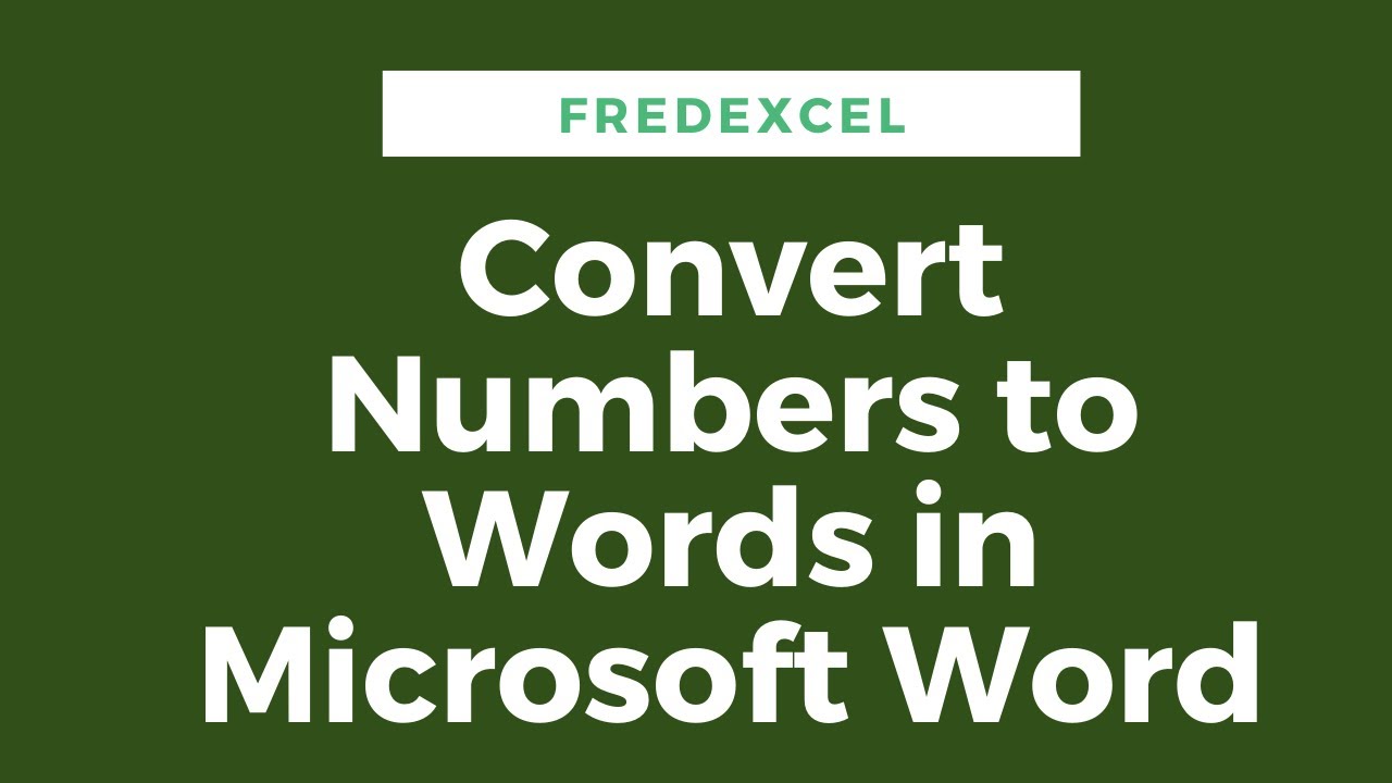 How To Convert Number Into Word In MS Word YouTube how-to-convert-number-into-word-in-ms-word-youtube