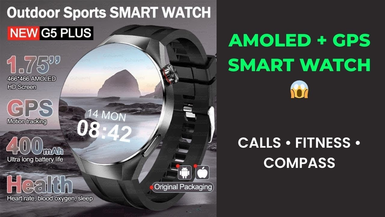 2025 New G5 PLUS Smart Watch 🔥 AMOLED Display | GPS, Compass, Bluetooth ...
