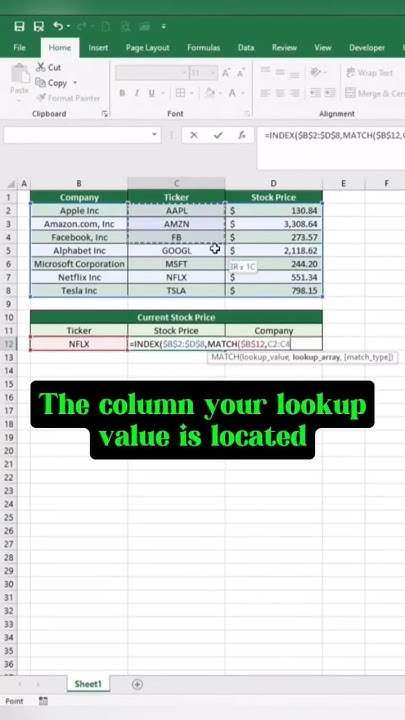 Index Match In Excel Excel Exceltutorial Tutorial Dataanalysis Trending Shorts Youtube 3310