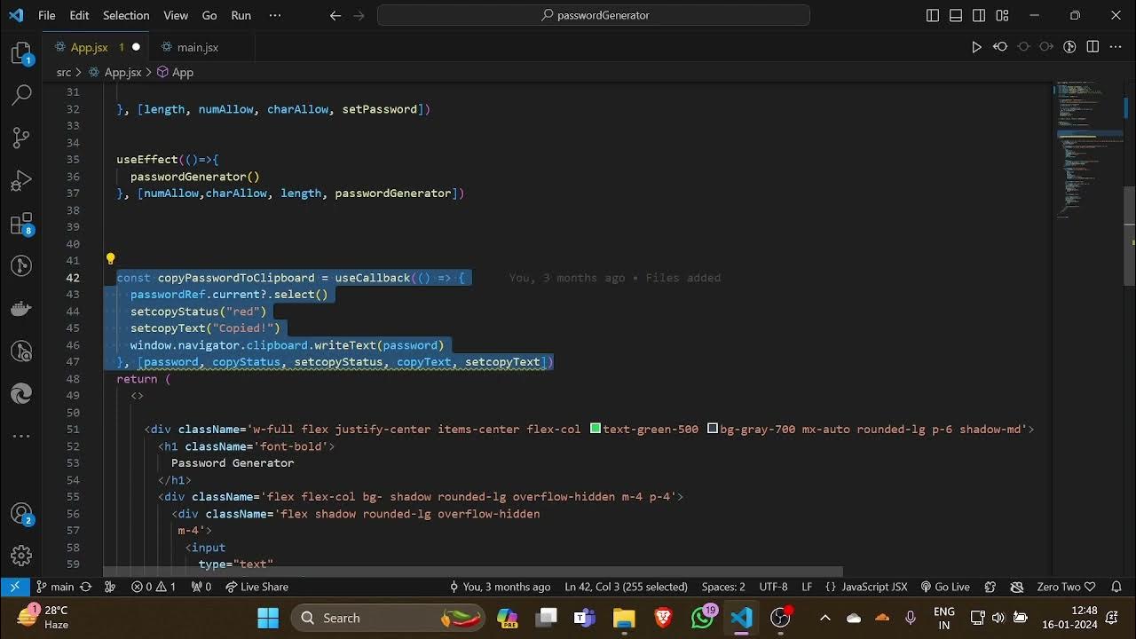 Password Generator Using Reactjs Youtube