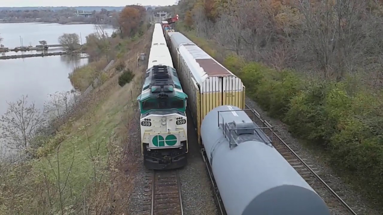 CN Train 384 Go Train 559 & Go Train 557 (Nice Driver) Bayview junction ...
