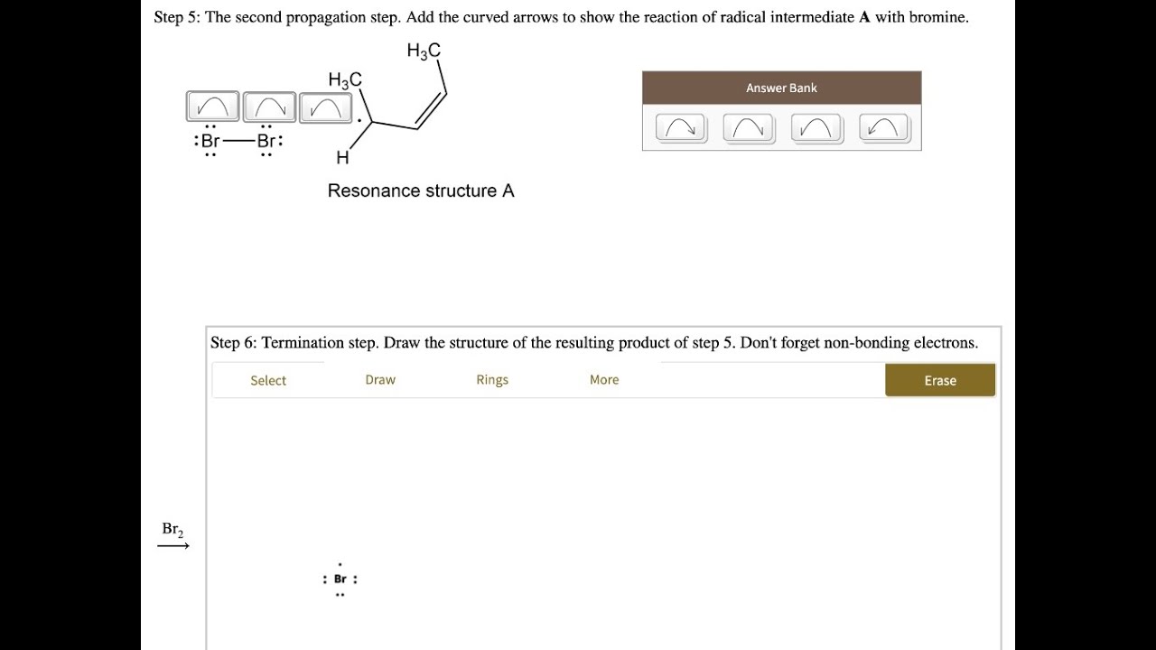[Chemistry] The second propagation step Add the curved arrows to show ...