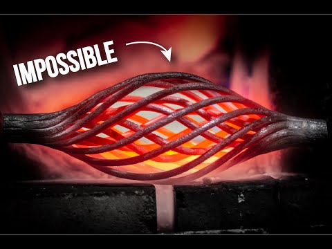 Making a REVERSED DOUBLE TWIST Basket - FORGE WELDED