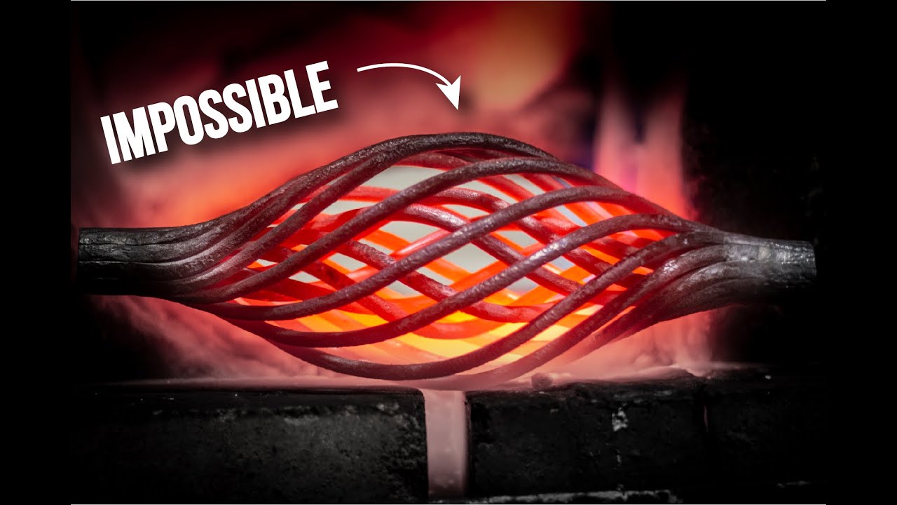 Making a REVERSED DOUBLE TWIST Basket - FORGE WELDED - YouTube
