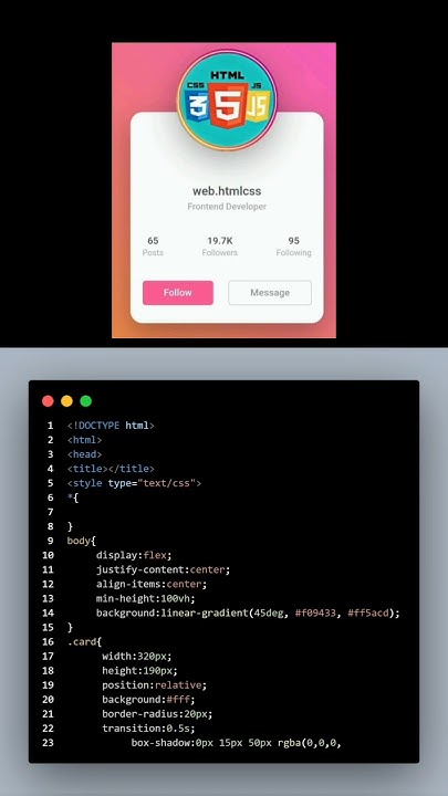 Making a profile animation using HTML//CODE CRAFTERS HAVEN, LEARN - YouTube