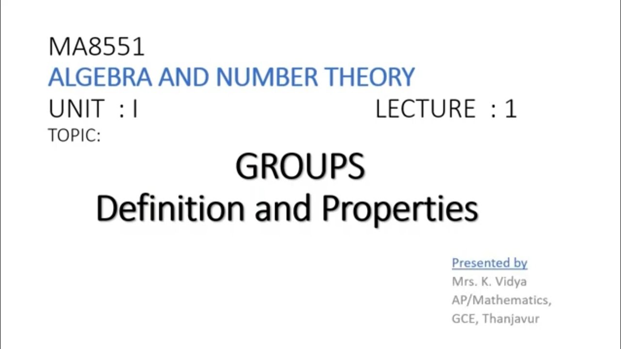 Groups - Definition and Properties(part 1) - YouTube
