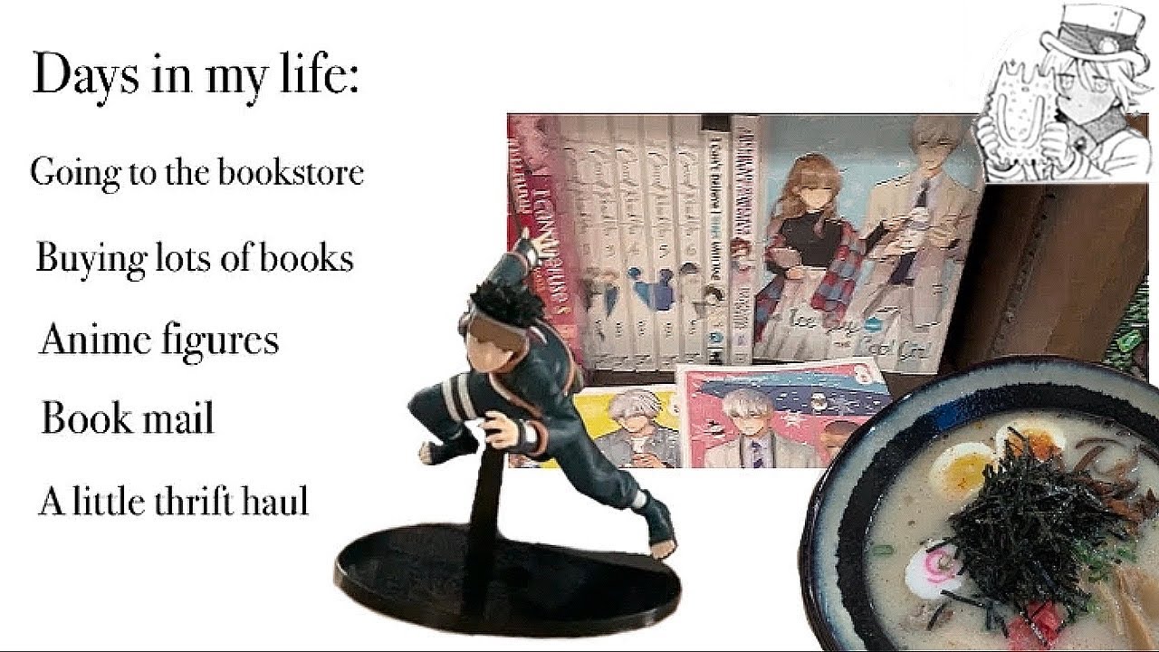 🍃🌸 Vlog: Going to the bookstore, buying lots of books, anime figures ...