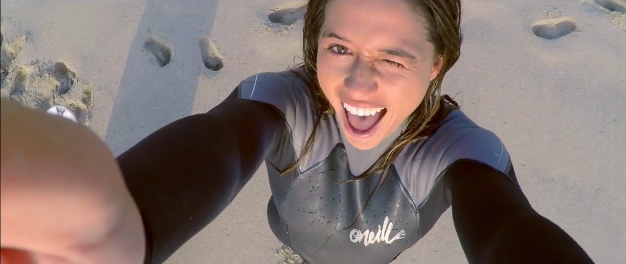 Malia Manuel Charging Waves From Above - YouTube