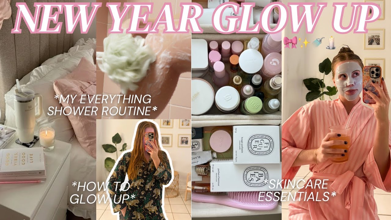 NEW YEAR GLOW UP 🎀 how to glow up in 24 hours, everything shower ...