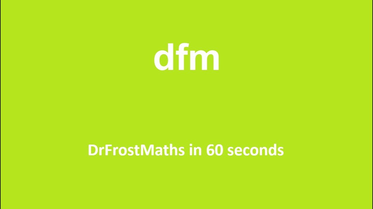 DrFrostMaths in 60 seconds - YouTube