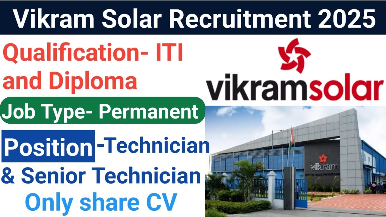 Vikram solar Recruitment 2025 // Vikram solar company job 2025 ...