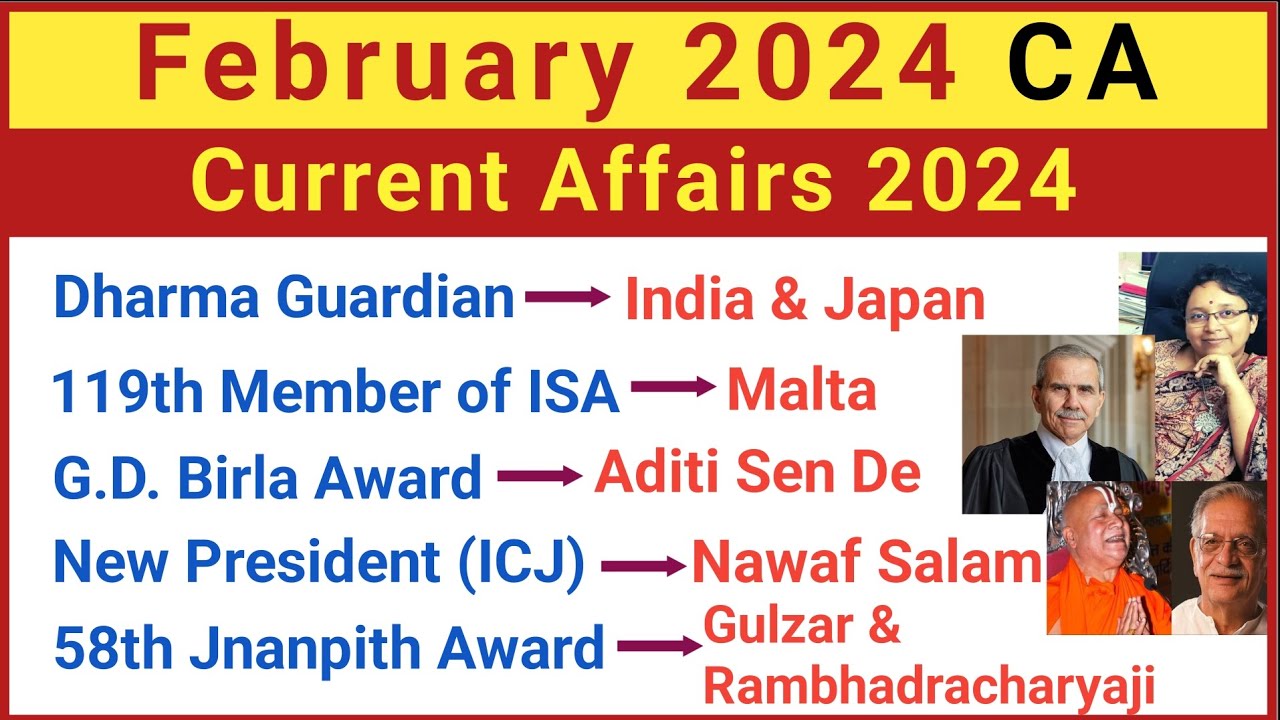 February 2024 Monthly Current Affairs | February Current Affairs ...