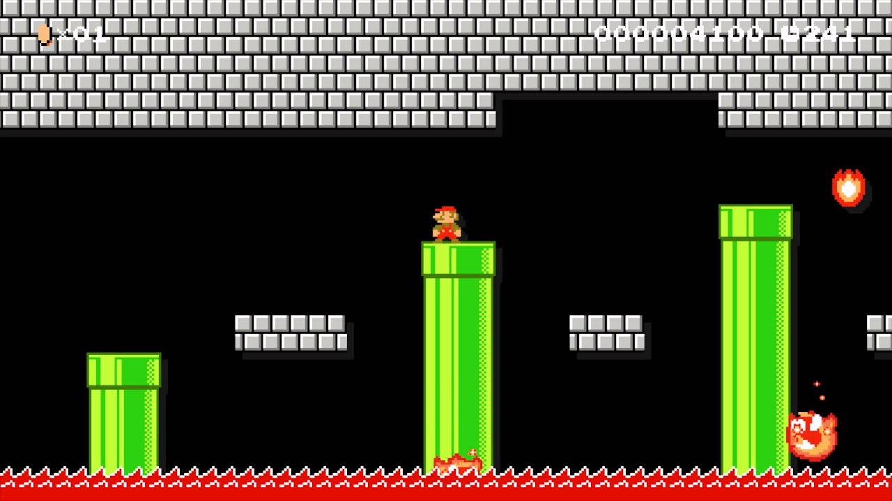 Super Mario Maker - NES 8-4 Hard Mode (Fast Play) - YouTube