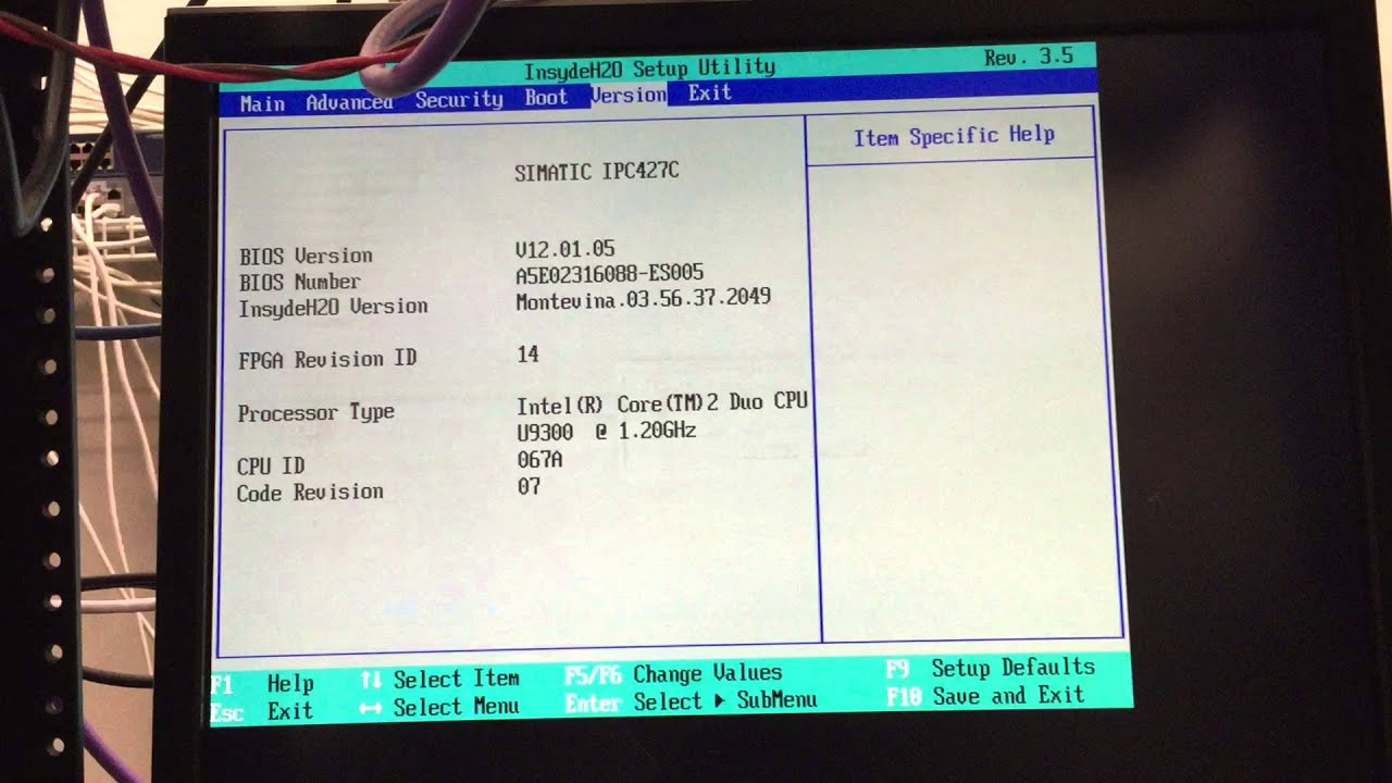 BIOS configuration from the new SIMMENS machine - YouTube