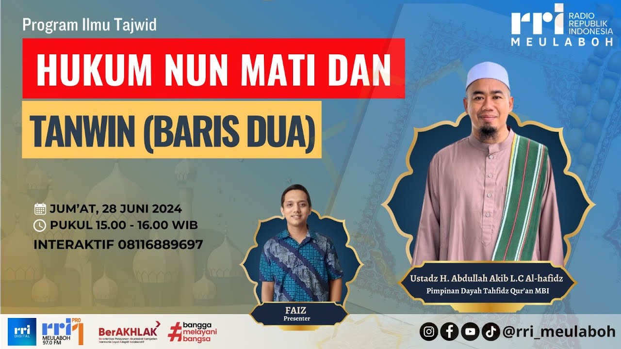 ILMU TAJWID "HUKUM NUN MATI DAN TANWIN (BARIS DUA)" - YouTube