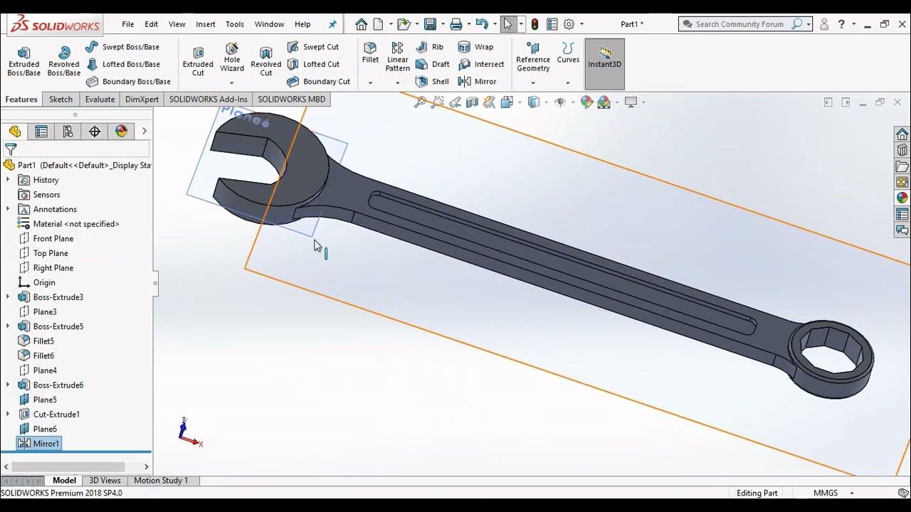 how to draw a (WRENCH DRAWING) in solidworks !!! - YouTube