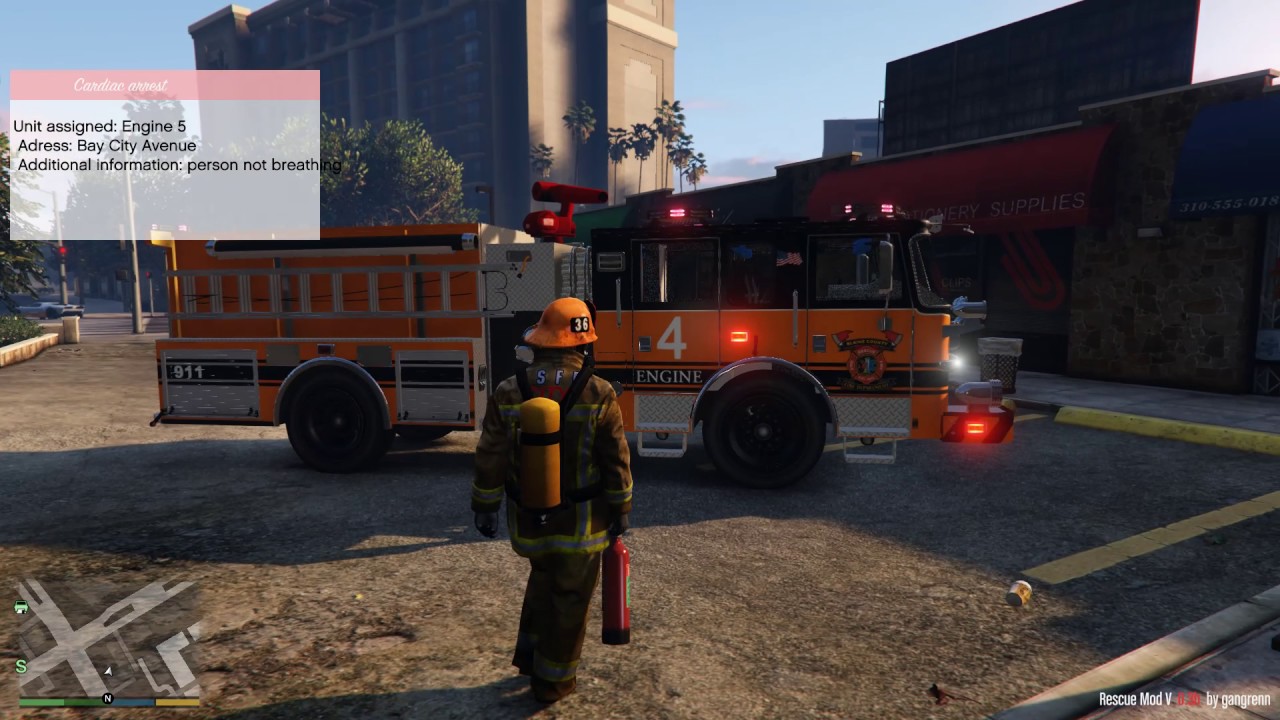 GTA 5 Fire Fighter Mod Better Lights! - YouTube