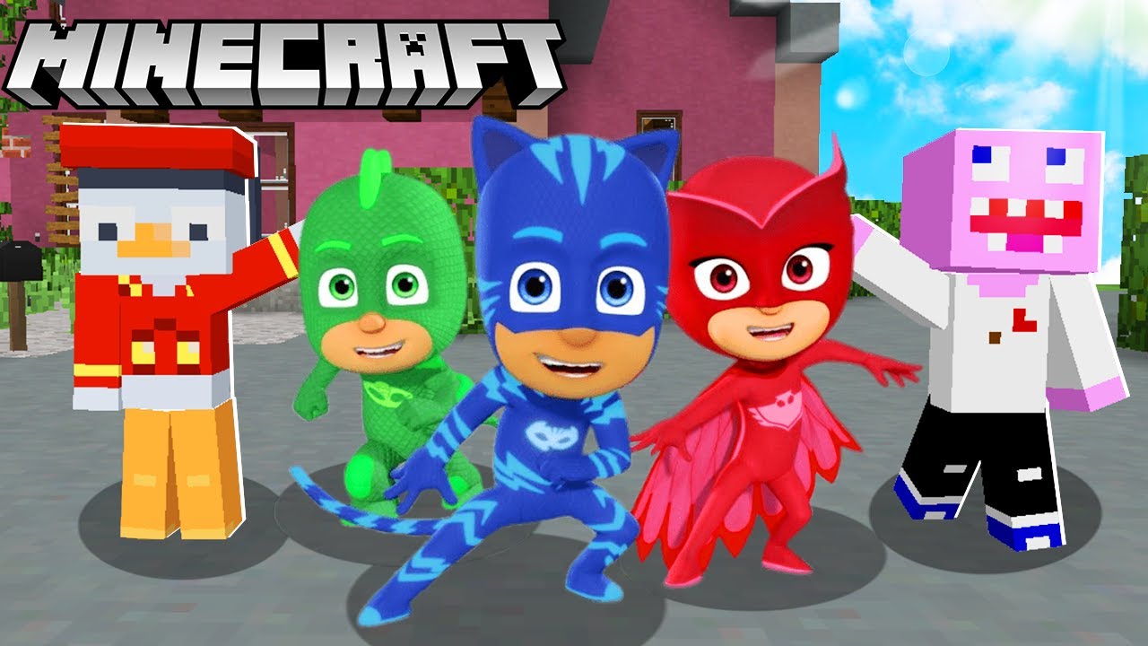 ALLE PJ MASKS RETTEN UNSERE STADT in Minecraft - YouTube