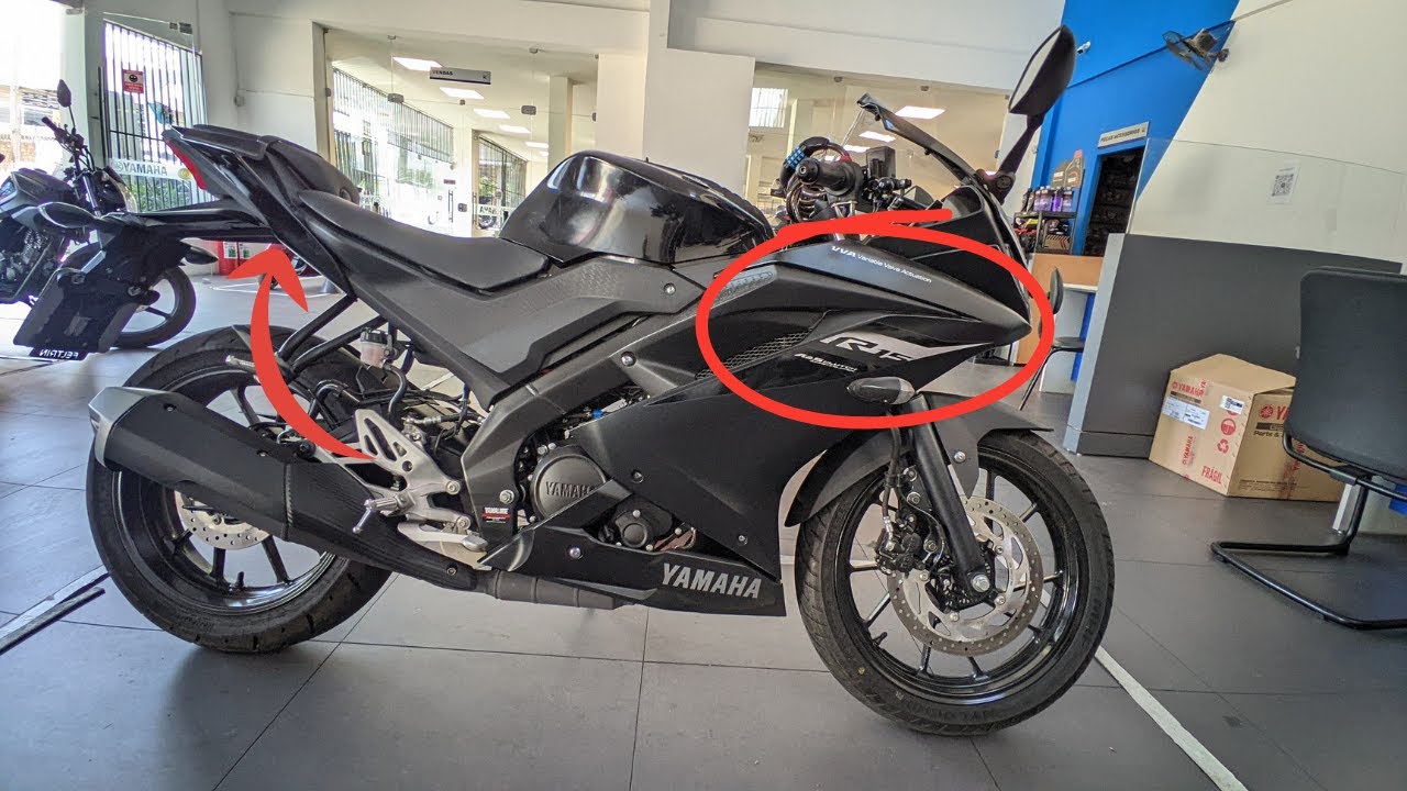 YAMAHA YZF-R15 Preto Metálico (Midnight Black) 2025 EM DETALHES. #r15 # ...