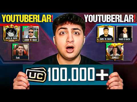 6 YOUTUBER ile 100.000 UC CEZALI 3V3 ATTIK! | PUBG Mobile