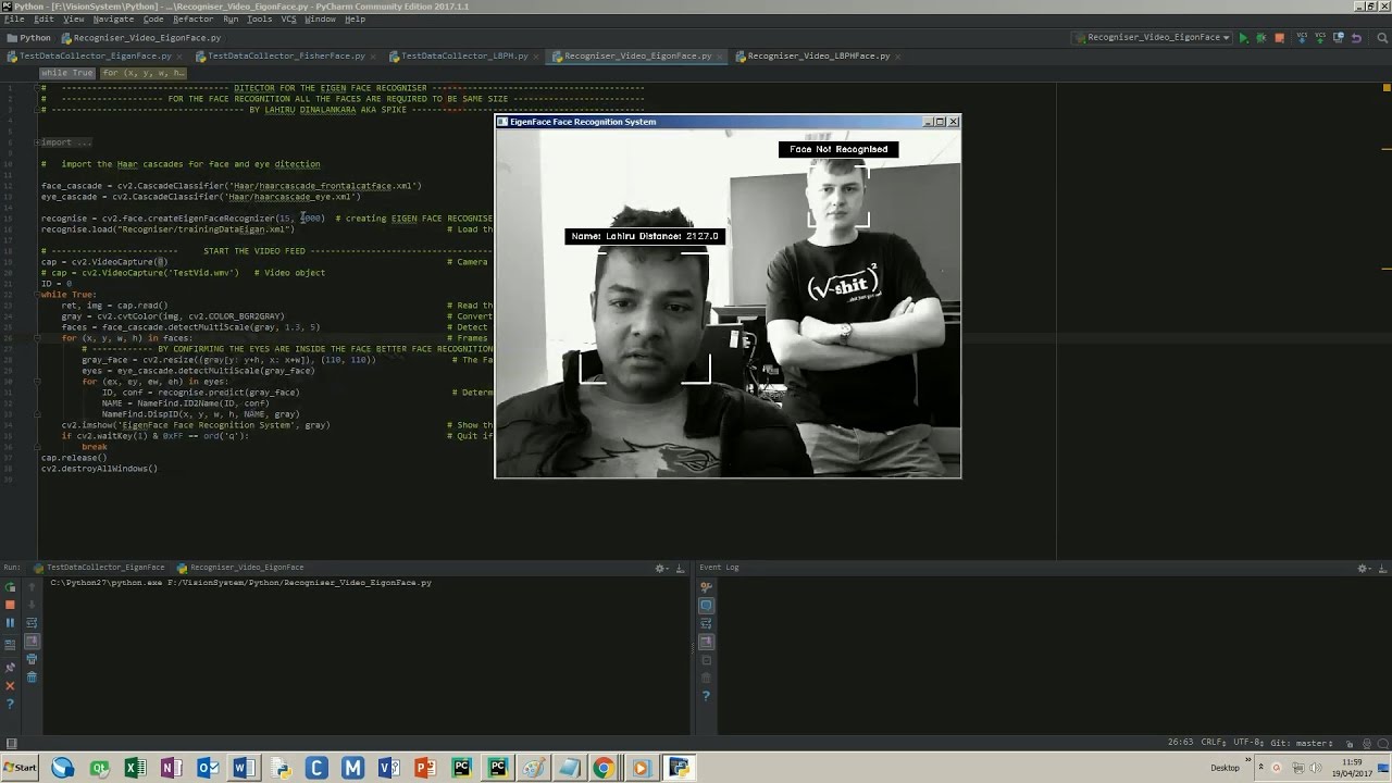 Face Detection And Face Recognition By Different Algorithms Using Python And Opencv Youtube