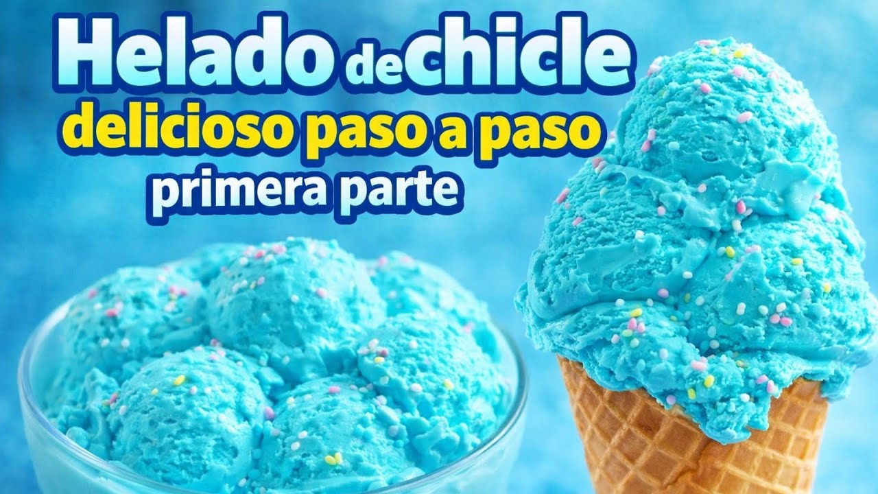 como hacer helado de chicle azul - YouTube