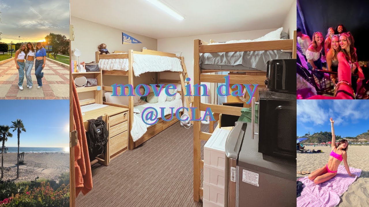 move in vlog! temporary dorm @UCLA │ travel nightmare, saxon suites ...