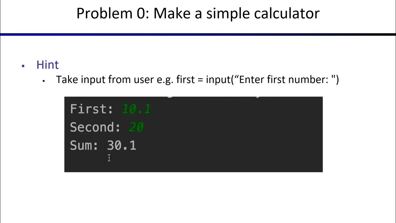 2. Python - Problem 0 Make a simple Calculator [Urdu/Hindi] #python #datascience - YouTube